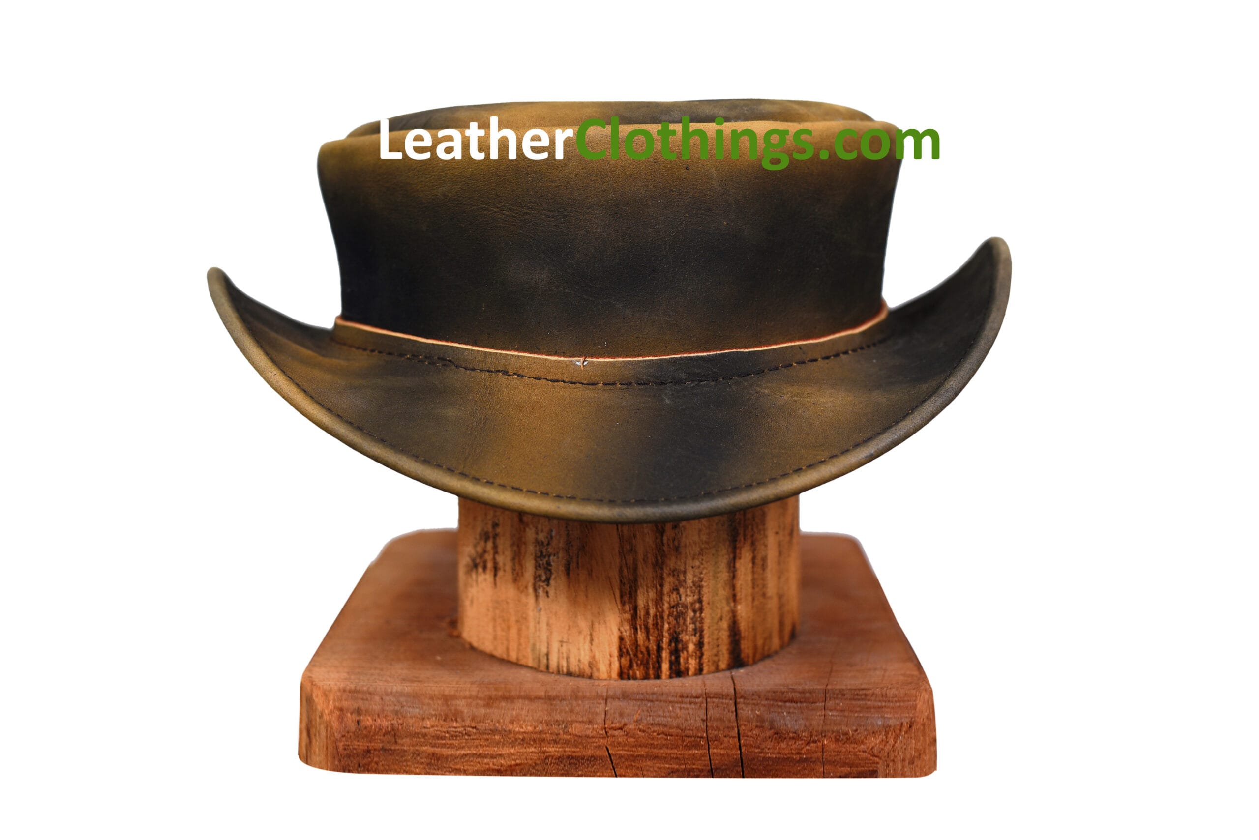 El Dorado Brown Black Leather Short Top Hat Unbanded | STH6